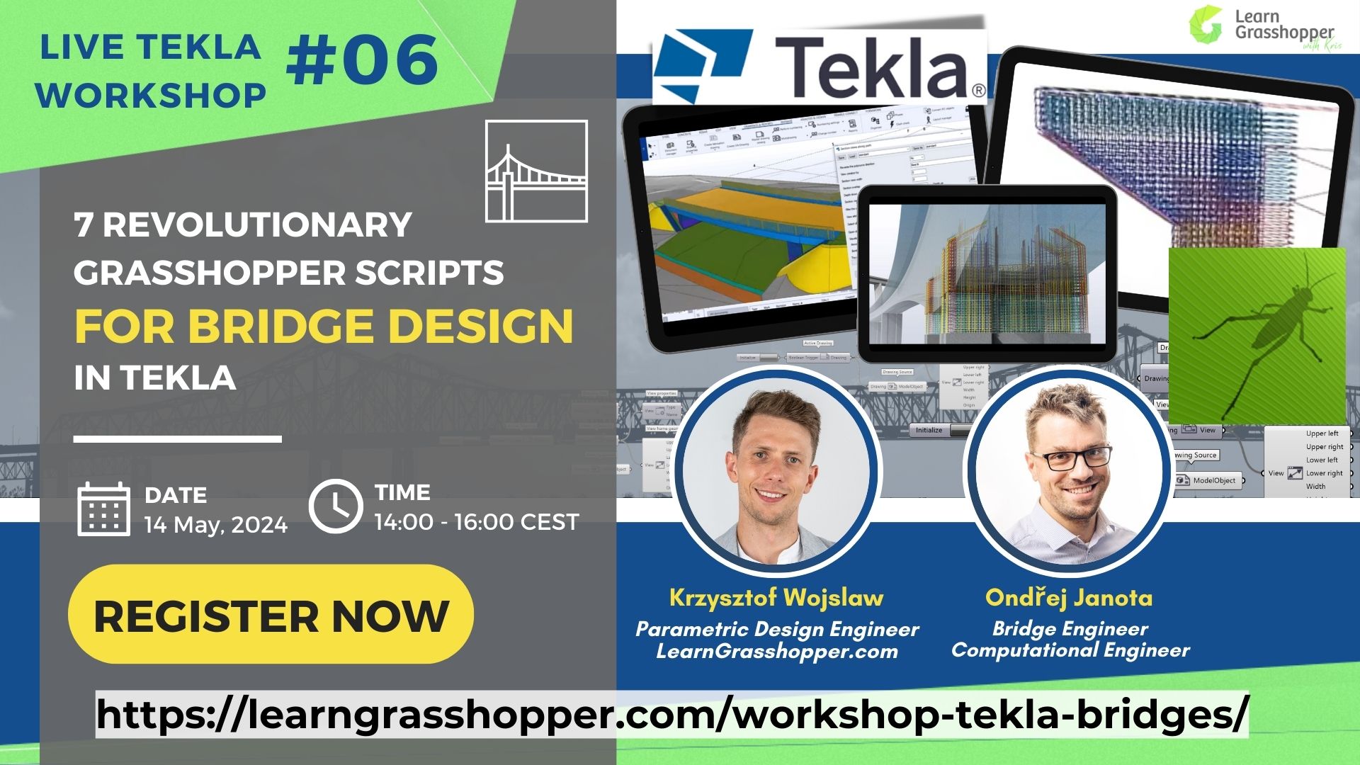 Workshop - 7 Revolutionary Grasshopper Scripts for Bridge Design in Tekla - Learn Grasshopper
