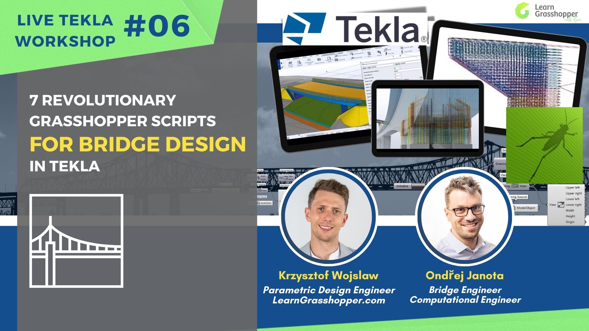 Workshop - 7 Revolutionary Grasshopper Scripts for Bridge Design in Tekla - Learn Grasshopper