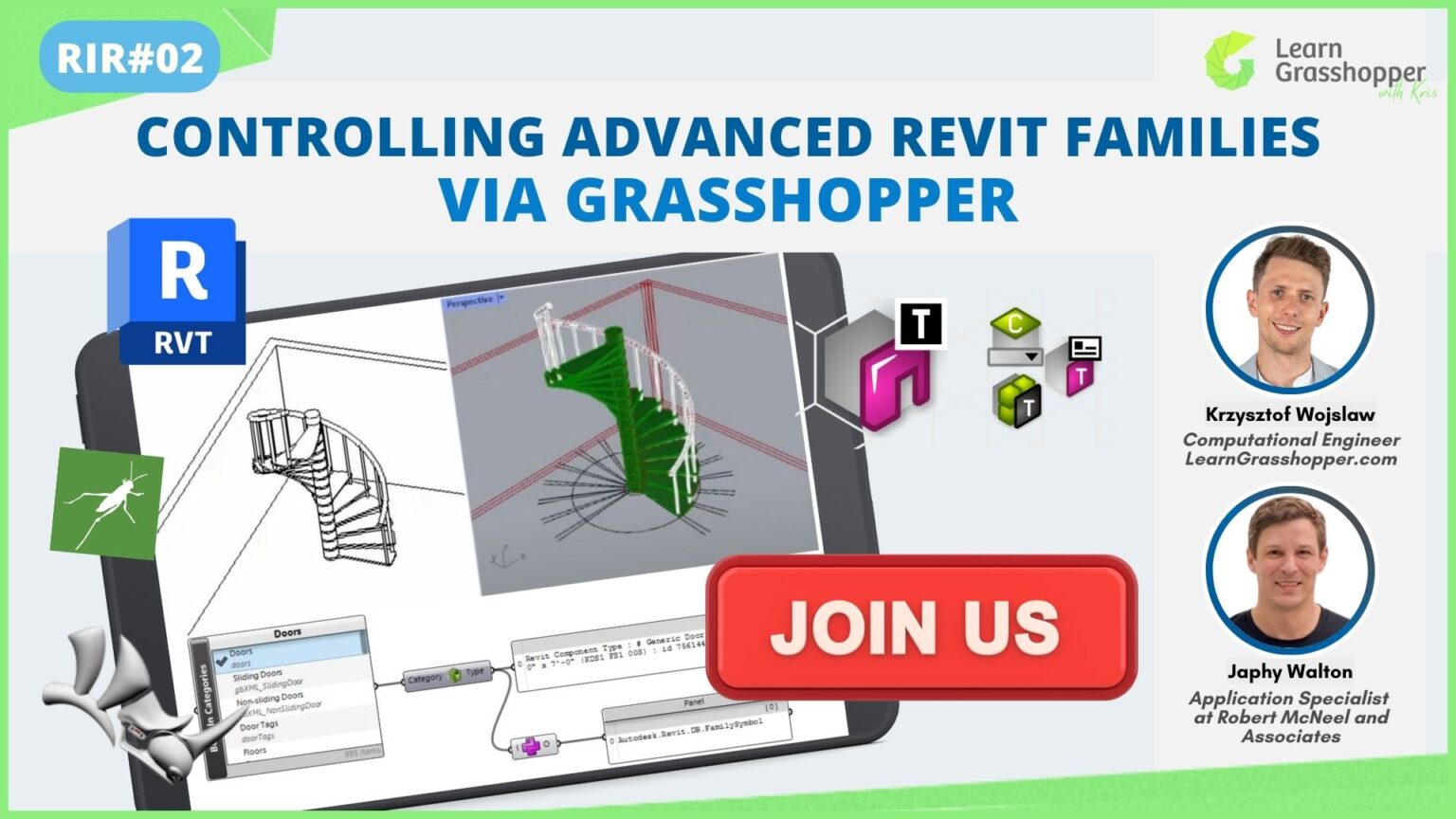 WEBINAR - Controlling advanced Revit families via Grasshopper - Learn Grasshopper