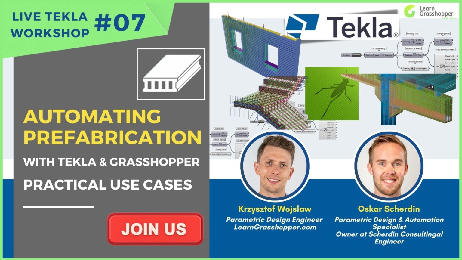 WORKSHOP #33 - Automating Prefabrication with Tekla & Grasshopper - Practical use cases - Learn ...