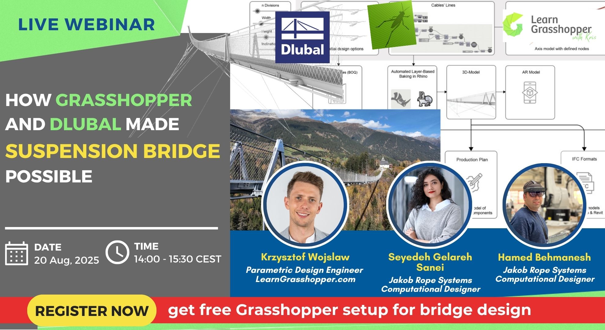 WEBINAR - How Grasshopper & Dlubal Made Suspension Bridge Possible - Learn Grasshopper